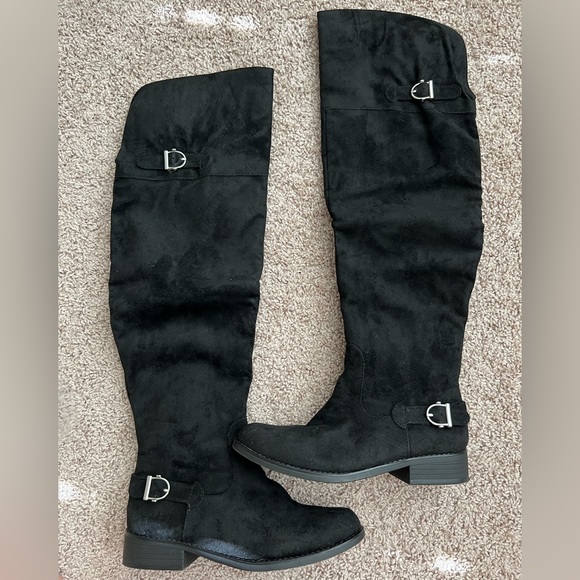 American Rag | Shoes | American Rag Aadarra Black Suede Over The Knee ...